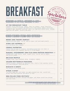 Spectators: Menu Set & Collateral – Graphic Design & Advertising