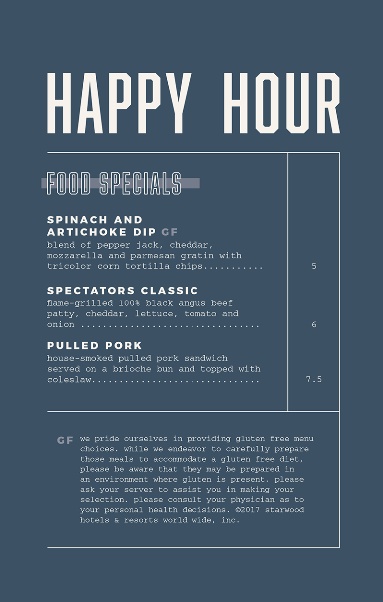 Spectators: Menu Set & Collateral – Graphic Design & Advertising